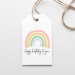 Rainbow Happy Birthday Printable Gift Tag Happy Birthday, Birthday Tag ...