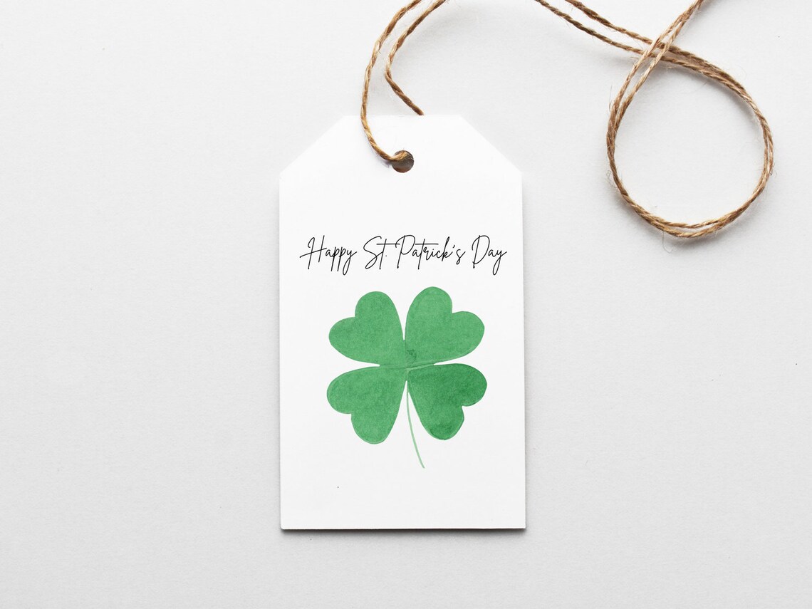 St. Patricks Day Printable Tags Shamrock Tags Saint | Etsy