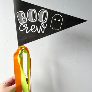 Boo Crew Pennant Flag, Halloween Party Printable, DIY Pennant ...