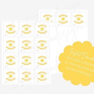 Sending Sunshine Gift Tags, Square Tag, Sunshine Gift, Send Sunshine ...