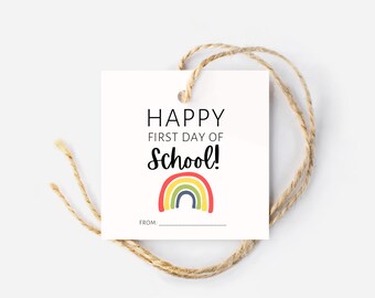Happy First Day of School Gift Tags, Back to School, Teacher Gift ...