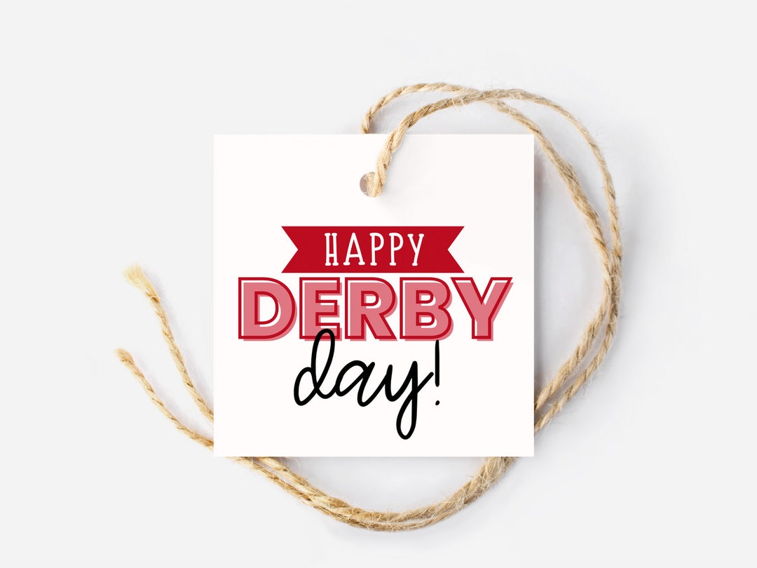 Happy Derby Day Gift Tag, Kentucky Derby Printable, Square Hang Tags ...
