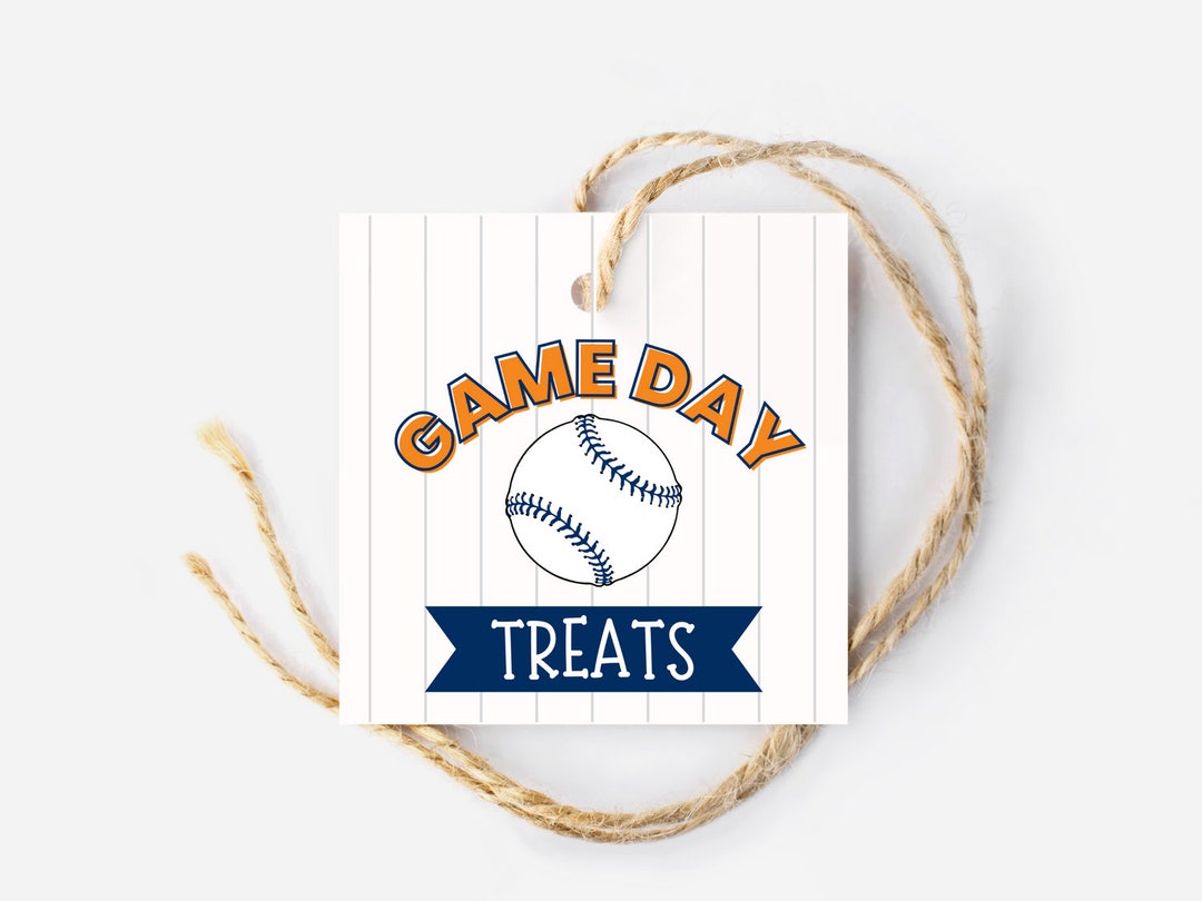 Baseball Game Day Treat Tag, Post-game Snack, Houston Astros Colors ...