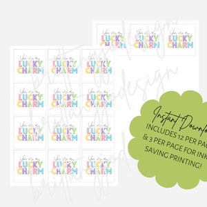 You're My Lucky Charm St. Patrick’s Day Tags, Lucky Charms, Square Tags ...