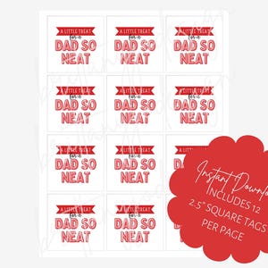 A Little Treat for a Dad so Neat Tag, Happy Father’s Day Gift Tag ...
