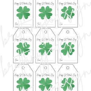 St. Patrick’s Day Printable Tags, Shamrock Tags, Saint Patrick’s Day ...