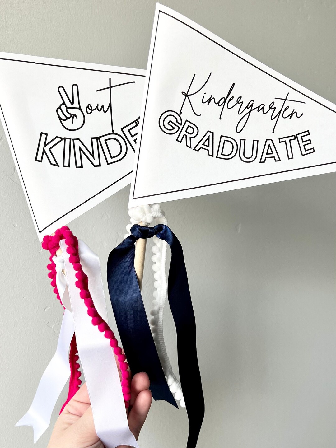 Kindergarten Graduate Pennant Flag, Peace Out Kinder, DIY Pennant ...
