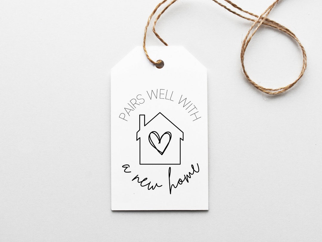 Pairs Well With a New Home Gift Tags, Housewarming Gift, Wine Gift Tag ...