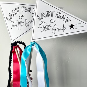 Last Day of School Pennant Flag, 1st Day of Summer, DIY Pennant, Photo ...