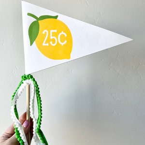 Lemonade Stand Pennant Flag, Lemonade Printable, DIY Pennant, Printable ...