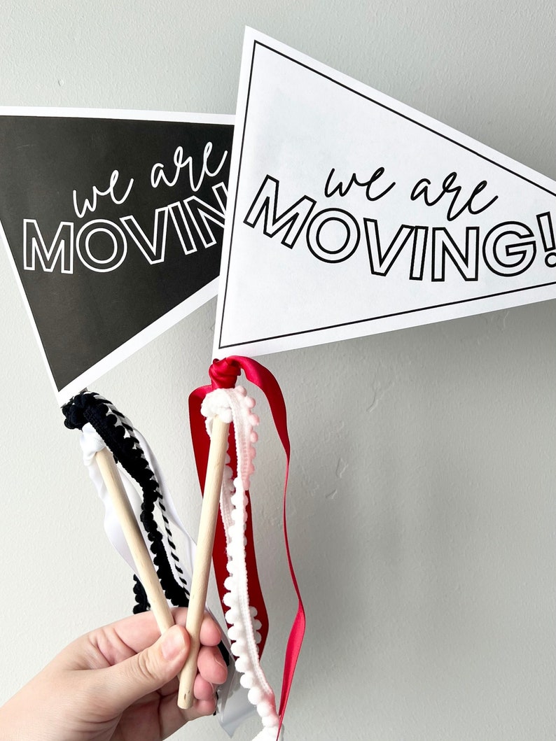 We Are Moving Pennant Flag DIY Pennant Moving Announcement - Etsy