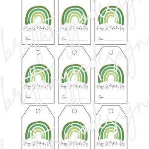 Rainbow St. Patrick’s Day Printable Tags, Saint Patrick’s Tags, St ...
