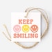 Retro Keep Smiling Gift Tags, Smiley Face Tag, Printable Square Tag ...
