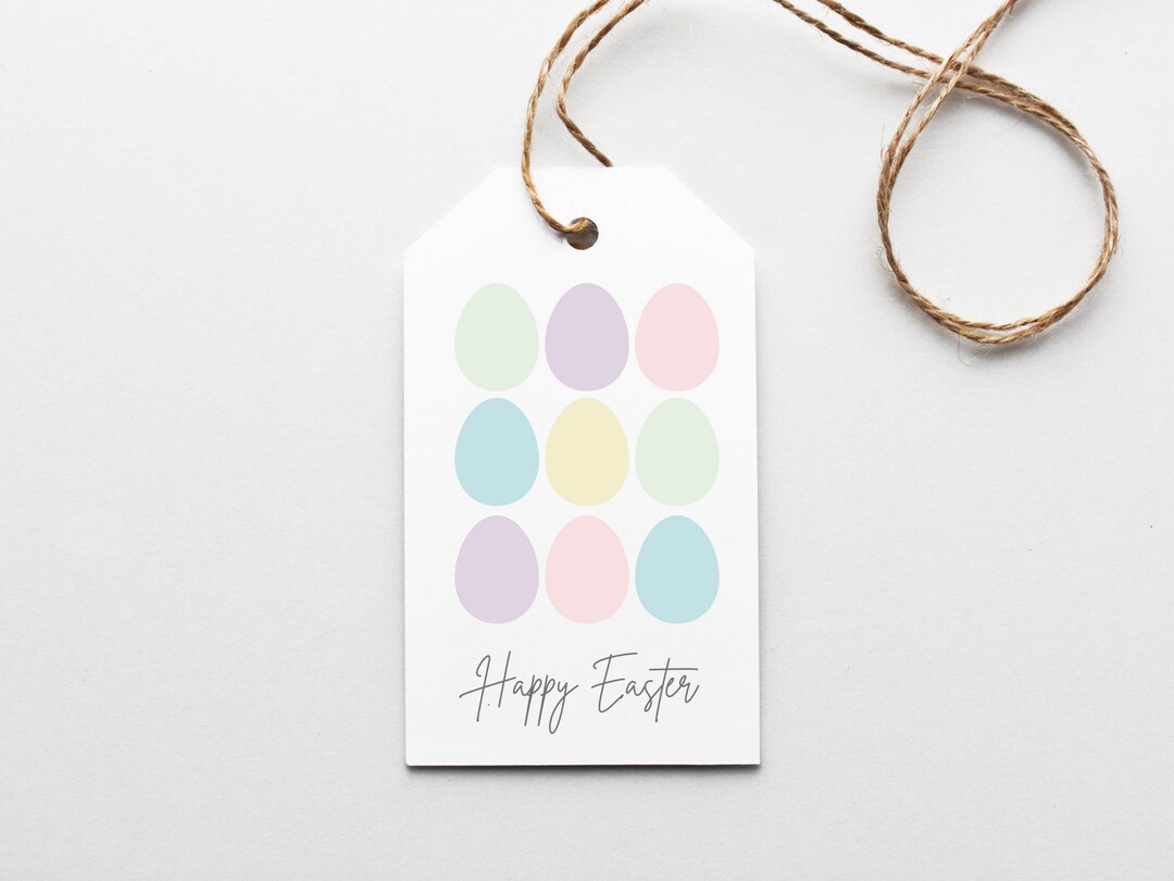 Easter Egg Gift Tag, Easter Hang Tag, Pastel Easter, Macaron Tag ...