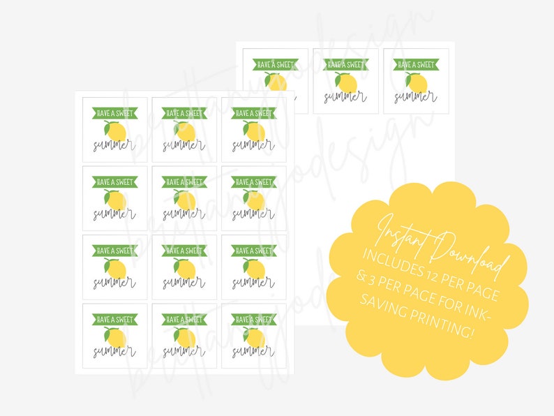 Have a SWEET Summer Gift Tag, Lemonade Tag, Seasonal Tags, Cookie Tag ...
