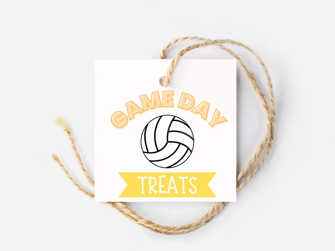 Volleyball Game Day Treat Tag, Post-game Snack, Yellow Team Colors ...