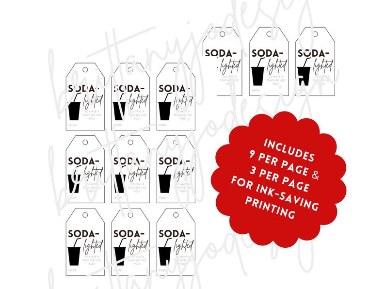 Soda-lighted to Have a Teacher Like You Gift Tags Teacher - Etsy