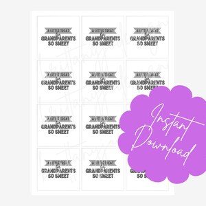 A Little Treat for Grandparents so Sweet Gift Tag, Happy Grandparents ...