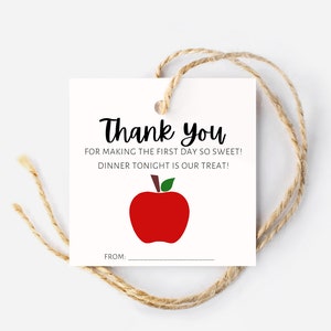 Dinner is on Us Gift Tags, Back to School, Teacher Gift, Gift Tag, Hang ...