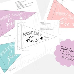 First Day of Dance Pennant Flag, DIY Pennant, Dance Banner, Dance Mom ...