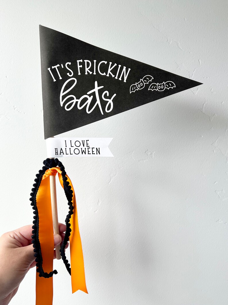 It’s Frickin Bats Pennant Flag, I Love Halloween, DIY Pennant ...