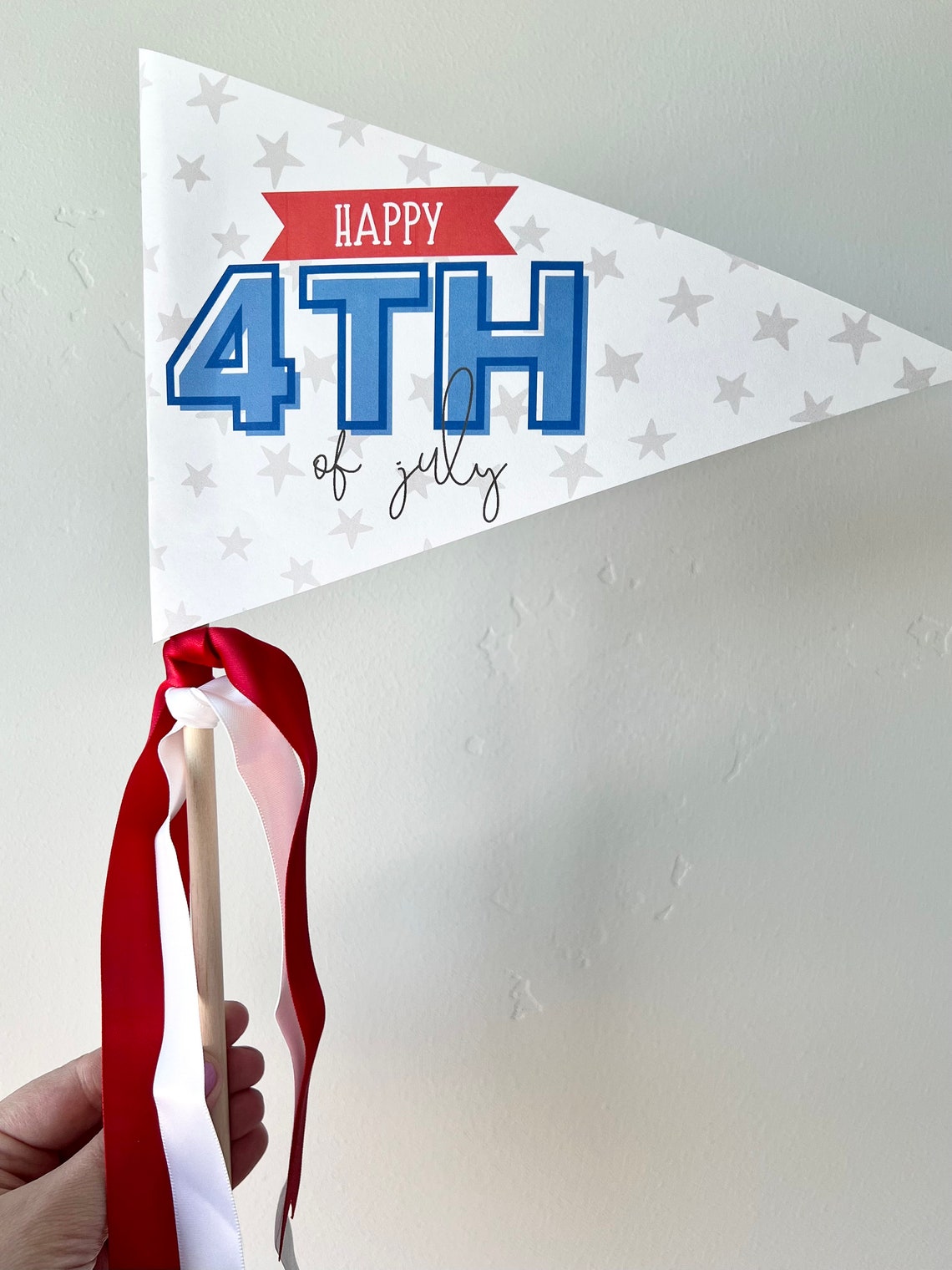 Happy 4th of July Pennant Flag DIY Pennant July Fourth Party - Etsy