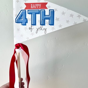 Happy 4th of July Pennant Flag, DIY Pennant, July Fourth Party Banner ...