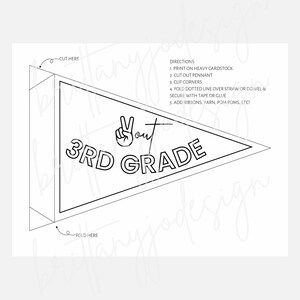 End of the School Year Pennant Flag, Peace Out Elementary, DIY Pennant ...