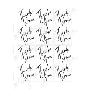 Thank You Gift Tags, Square Tags, Script Thank You Tags, Gift Tag, Hang ...