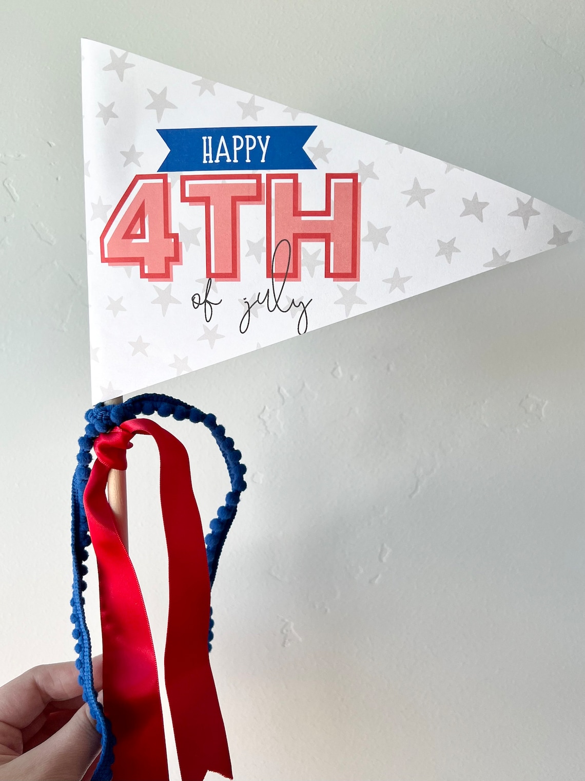 Happy 4th of July Pennant Flag DIY Pennant July Fourth Party - Etsy