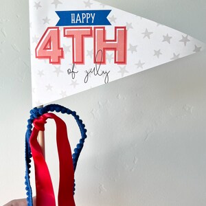 Happy 4th of July Pennant Flag, DIY Pennant, July Fourth Party Banner ...