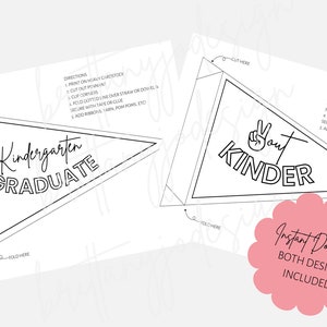 Kindergarten Graduate Pennant Flag, Peace Out Kinder, DIY Pennant ...