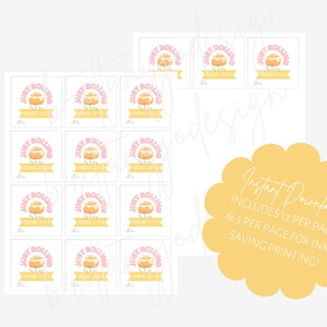 Cinnamon Roll Gift Tags, Just Rolling By, Square Tag, Thinking of You ...