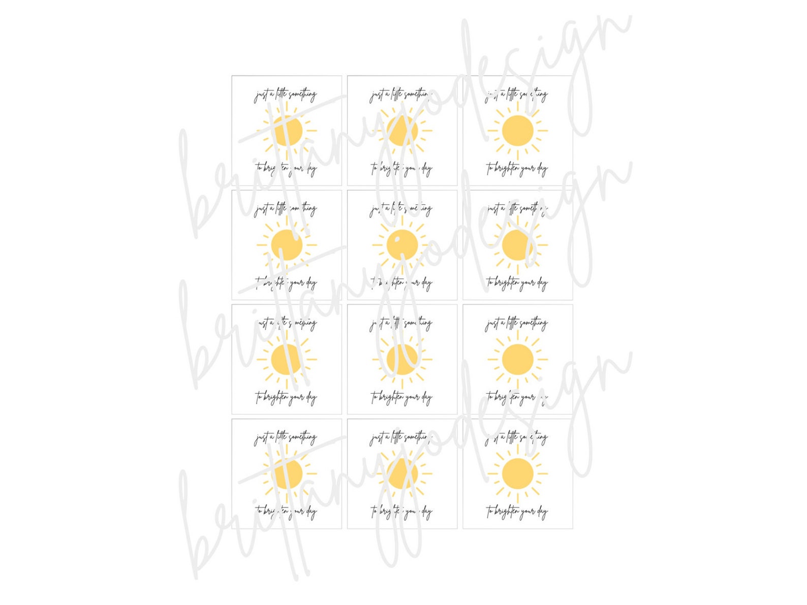 Something to Brighten Your Day Gift Tags Square Tag Sunshine - Etsy