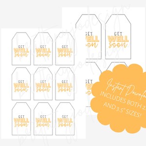 Get Well Soon Gift Tags, Under the Weather Gift, Care Package Printable ...