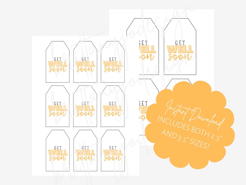 Get Well Soon Gift Tags, Under the Weather Gift, Care Package Printable ...
