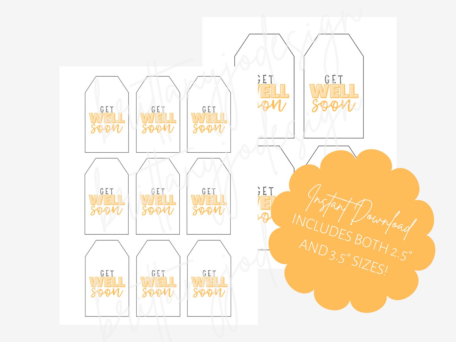 Get Well Soon Gift Tags, Under the Weather Gift, Care Package Printable ...