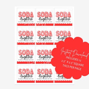 Soda-lighted to Have a Teacher Like You Gift Tag, Teacher Appreciation ...