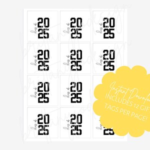 Class of 2025 Gift Tags, Graduation Tag, Congrats Grad, Square Tag ...