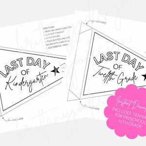 Last Day of School Pennant Flag, 1st Day of Summer, DIY Pennant, Photo ...