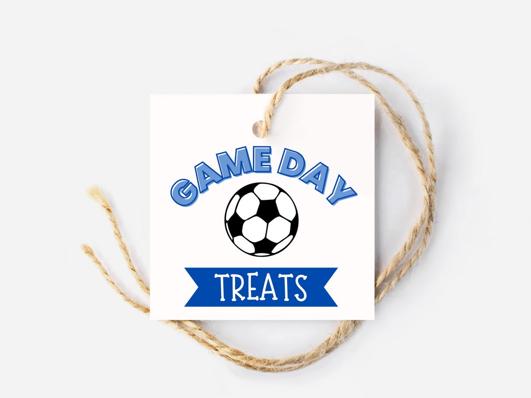Soccer Game Day Treat Tag, Post-game Snack, Blue Team Colors, Soccer ...