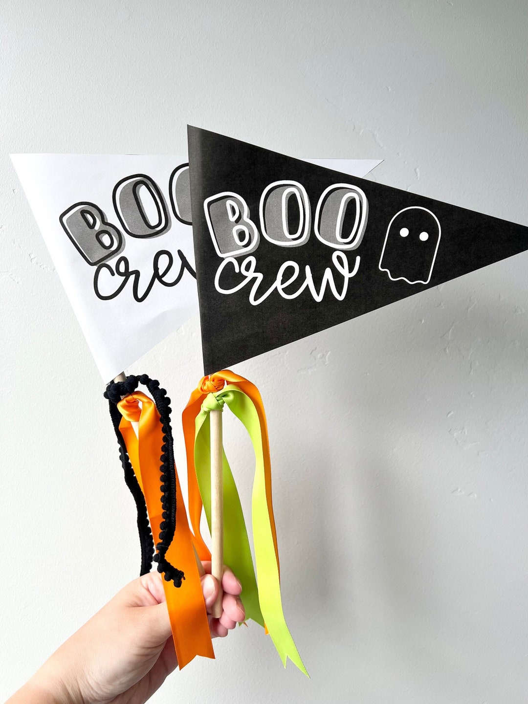 Boo Crew Pennant Flag, Halloween Party Printable, DIY Pennant ...