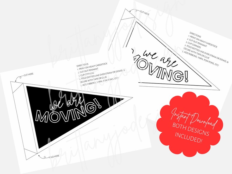 We Are Moving Pennant Flag DIY Pennant Moving Announcement - Etsy