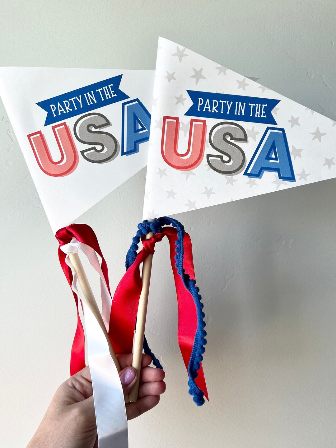 Party in the USA Pennant Flag, DIY Pennant, Memorial Day Party Banner ...
