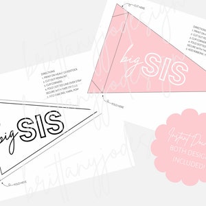 Big Sis Pennant Flag, Pregnancy Announcement, DIY Pennant, Baby Banner ...