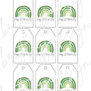Rainbow St. Patrick’s Day Printable Tags, Saint Patrick’s Tags, St ...