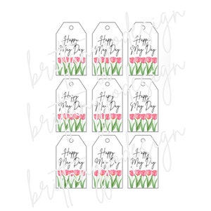 Happy May Day Printable Tags, Gift Tags, May Day Tags, Tulips, May Day ...