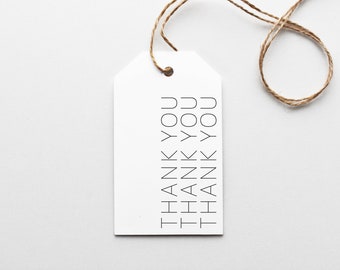 Thank You Gift Tags, Square Tags, Script Thank You Tags, Gift Tag, Hang ...