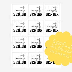 Congrats Senior Gift Tags, Class of 2023 Gift, Square Tag, Grad Gift ...