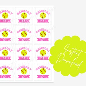 Softball Game Day Treat Tag, Post-game Snack, Softball Tag, Kids Sports ...